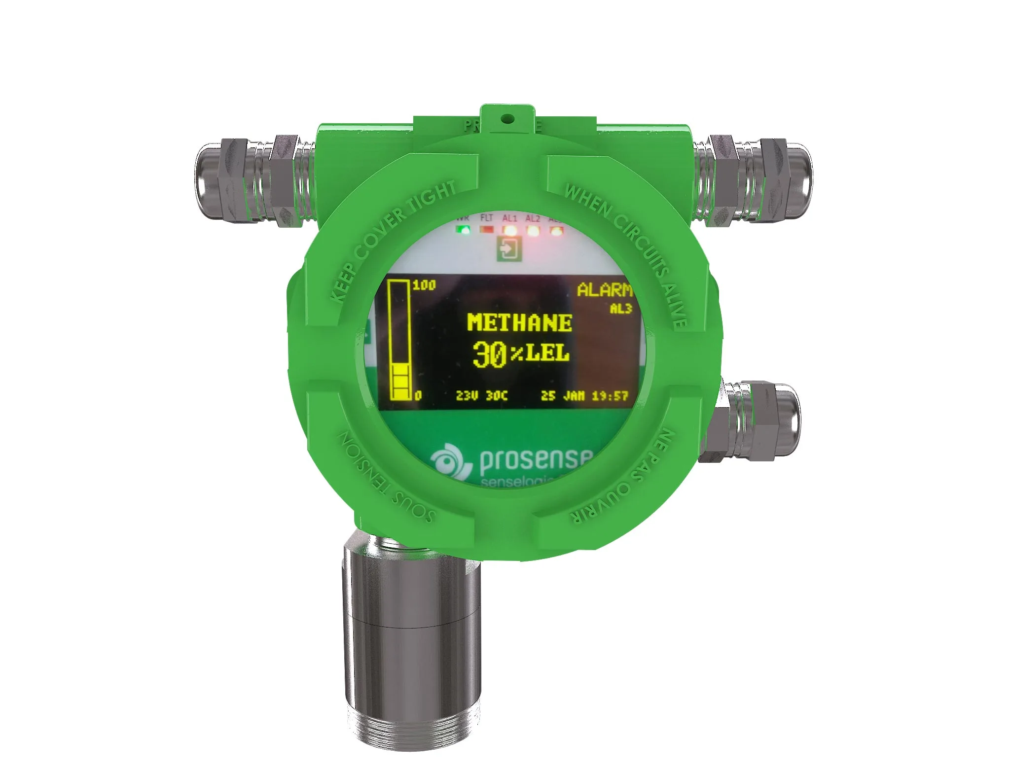 Detector gaze industrial Prosense PQ Series ATEX SIL2 4-20mA Modbus